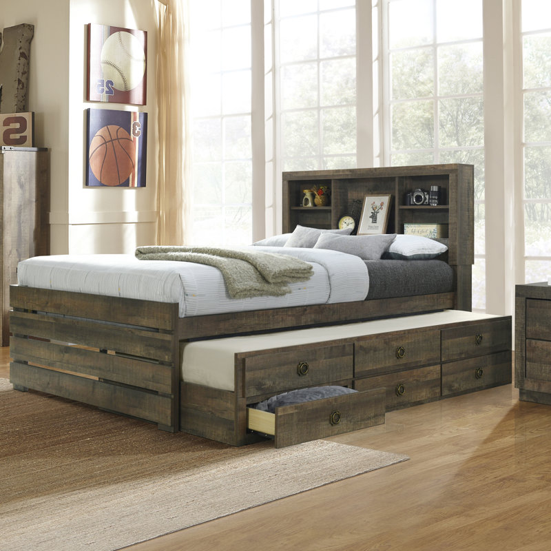 Millwood Pines Cremilde Bookcase Bed | Wayfair